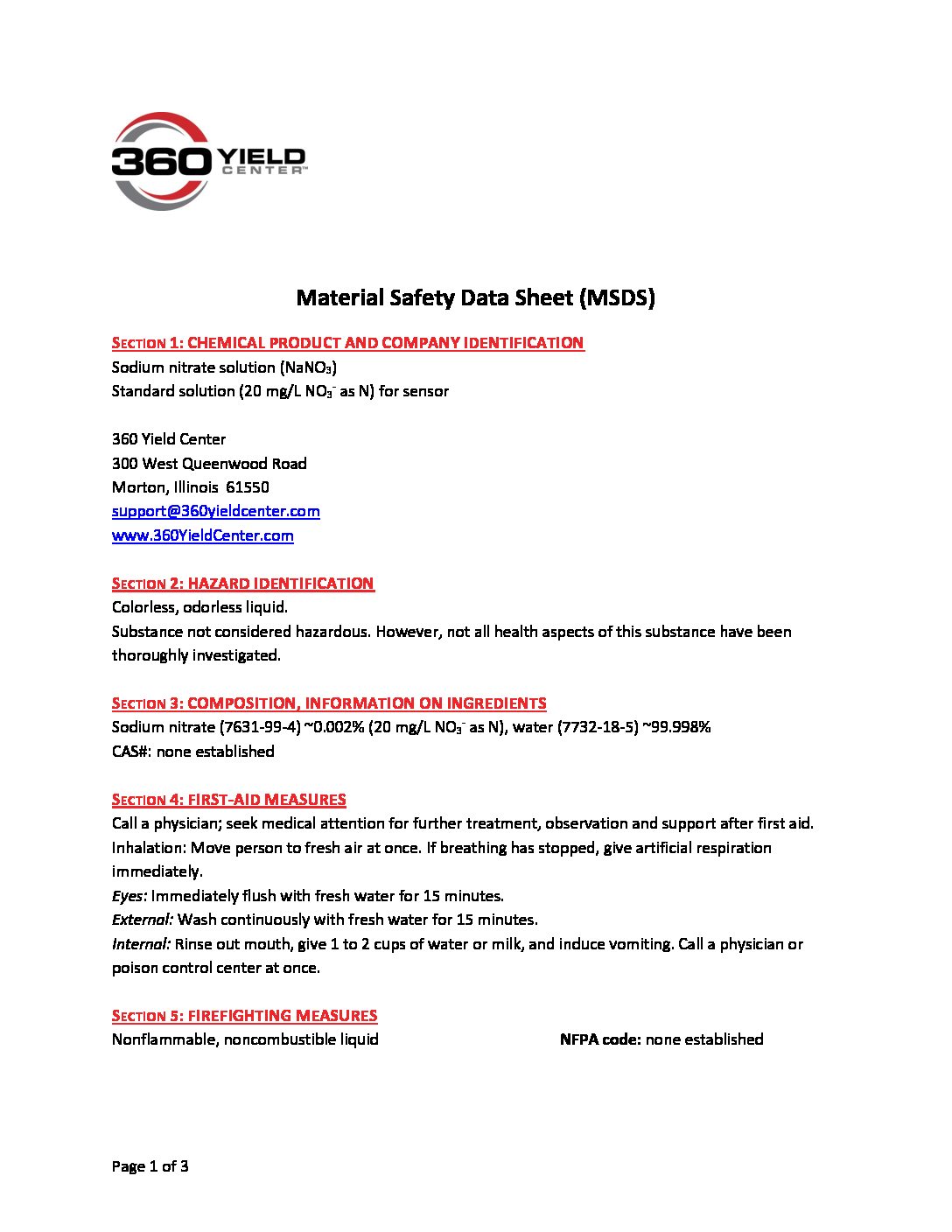 Sodium Nitrate Liquid